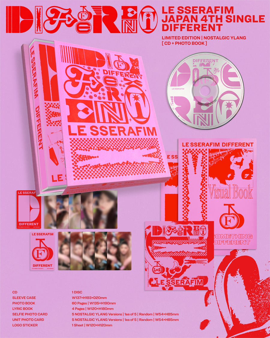 LE SSERAFIM 新曲 日本4thシングル ’DIFFERENT’ 2025年6月24日(火)リリース《HMV限定特典：ステッカー(全5種のうちランダム1種)》|K-POP・アジア