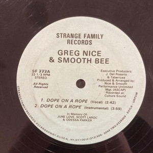 【中古:盤質B】 Dope On A Rope : Greg Nice / Smooth Bee | HMV&BOOKS online - SF777