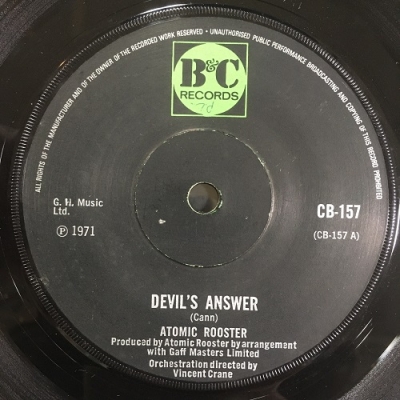 【中古:盤質B】 Devil's Answer : Atomic Rooster | HMV&BOOKS online - CB157
