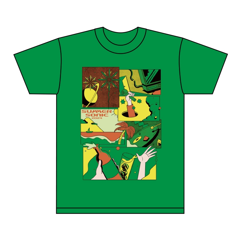 コミックTシャツ[グリーン]3XL : SUMMER SONIC | HMV&BOOKS online - SS24162T